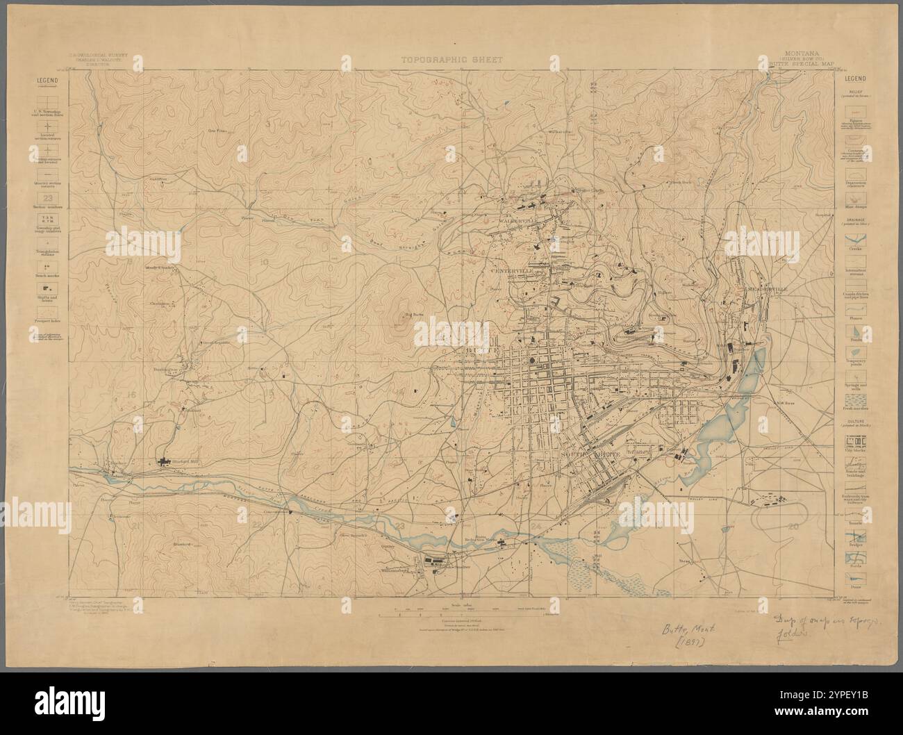 Topographic sheet, Montana (Silver Bow Co.), Butte special map 1897 by ...
