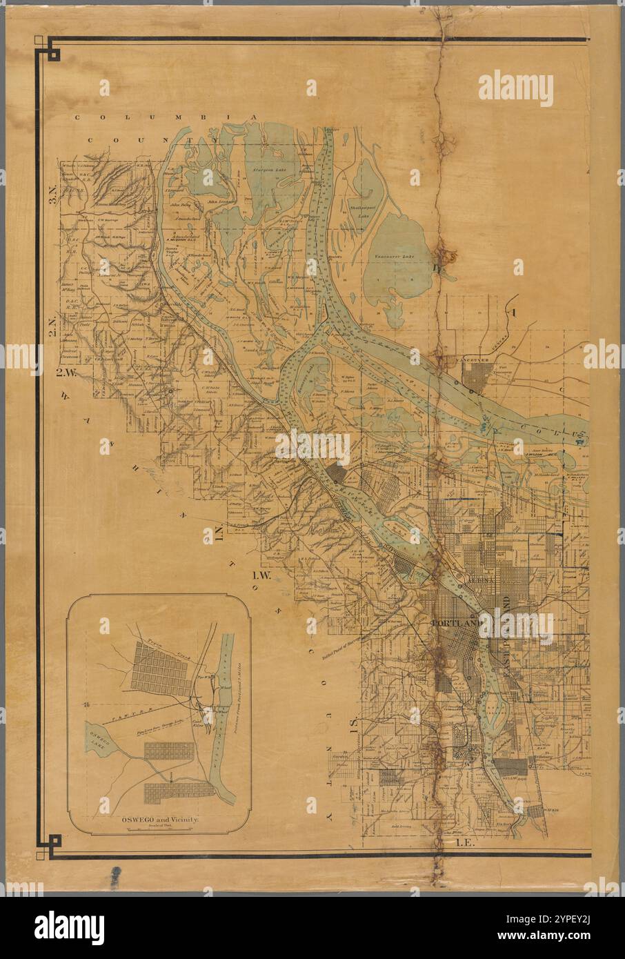 Multnomah county map hi-res stock photography and images - Alamy