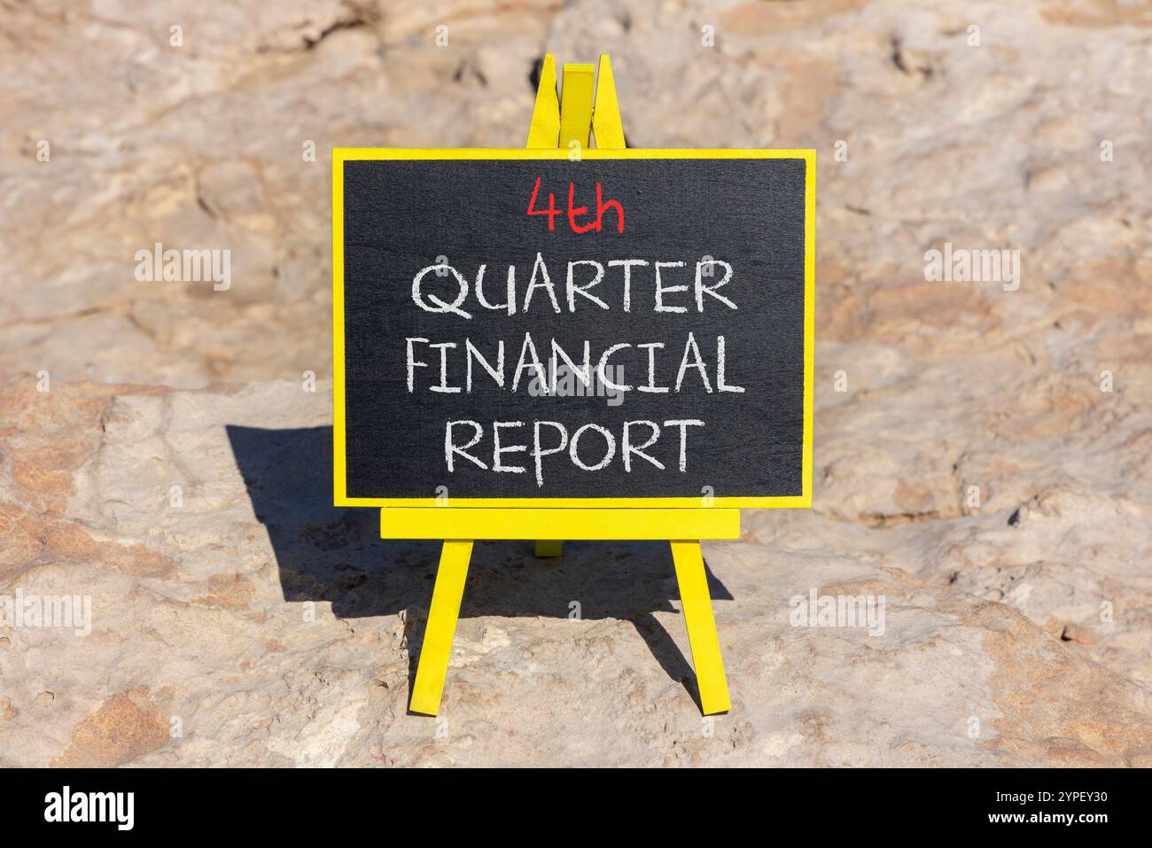 4th quarter financial report symbol. Concept words 4th quarter ...