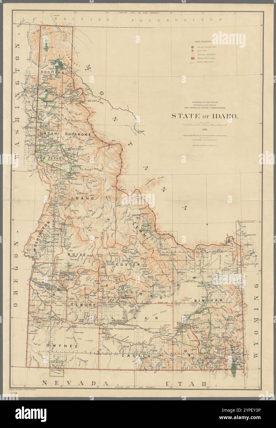 Idaho maps hi-res stock photography and images - Alamy