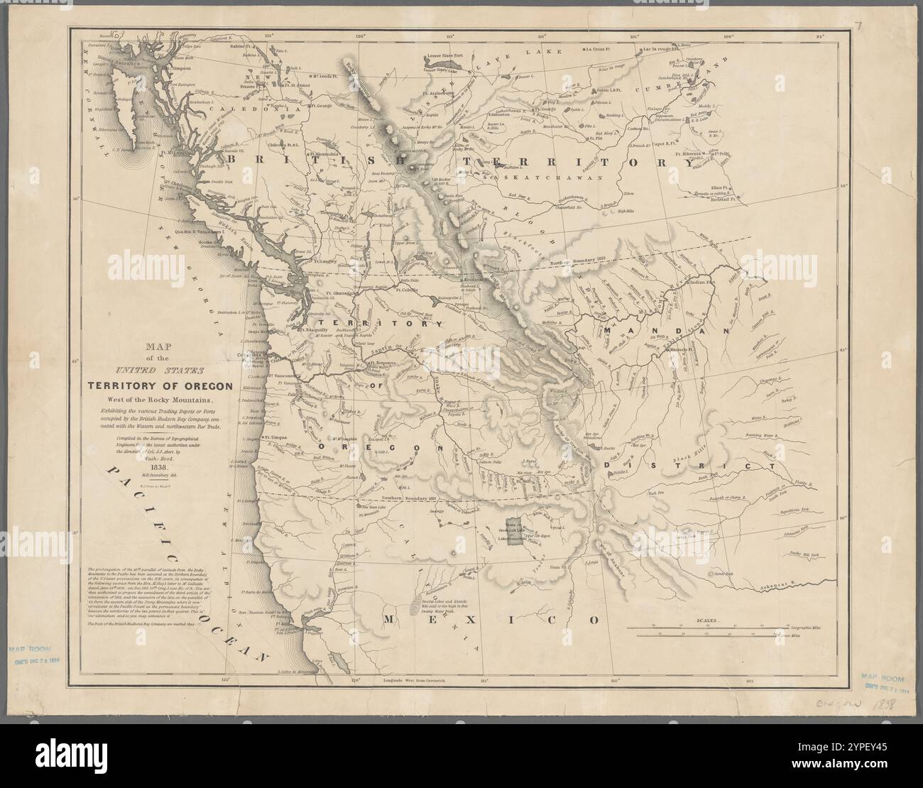 Map of the United States Territory of Oregon west of the Rocky ...