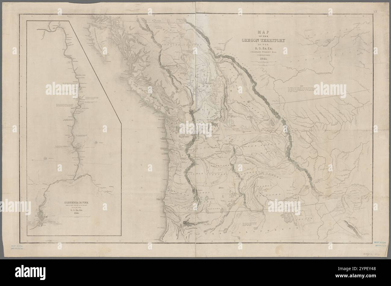Map of the Oregon Territory 1841 by Wilkes, Charles, 1798-1877 Stock ...