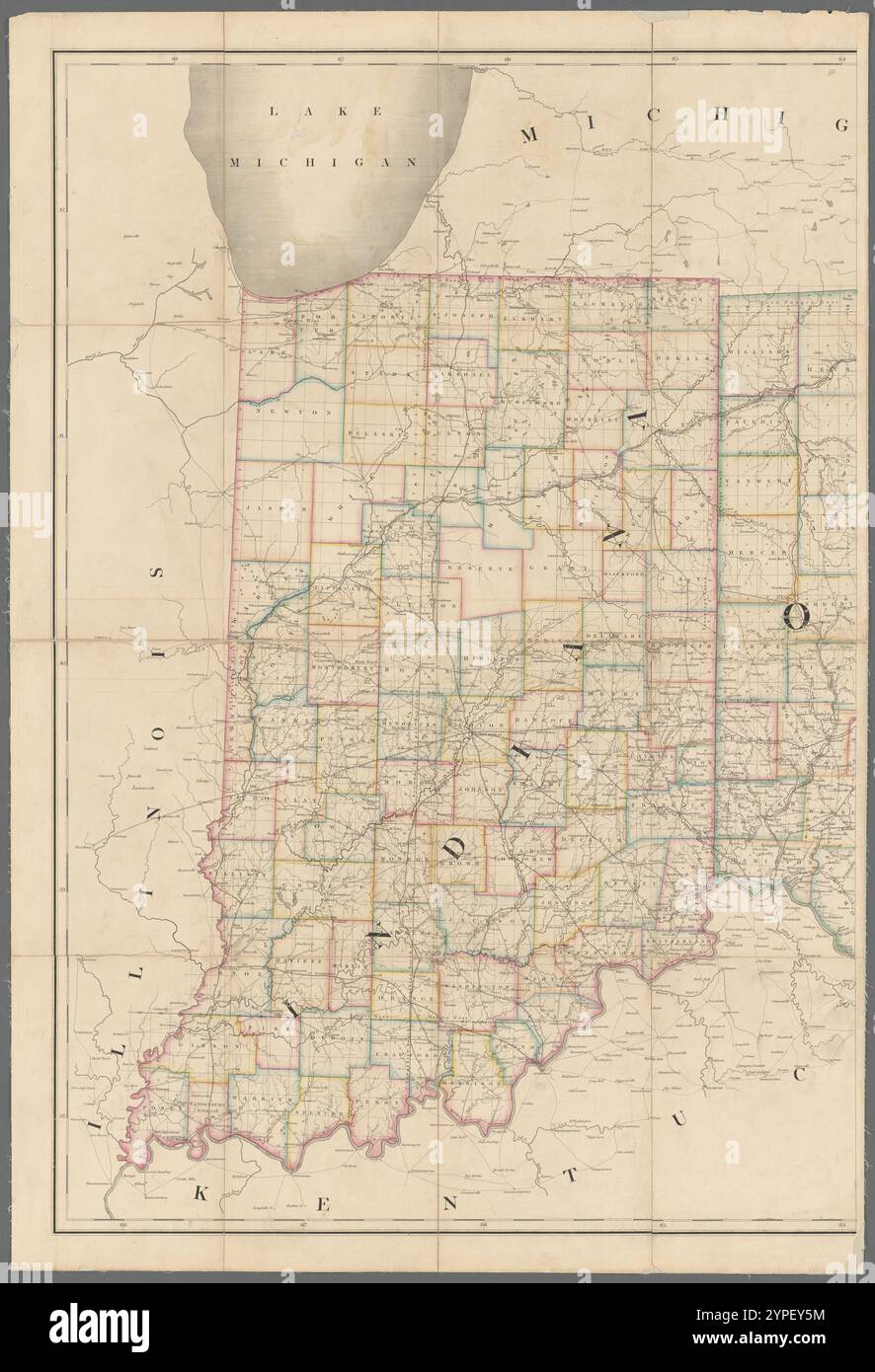Map of Ohio and Indiana : exhibiting the post offices, post roads ...