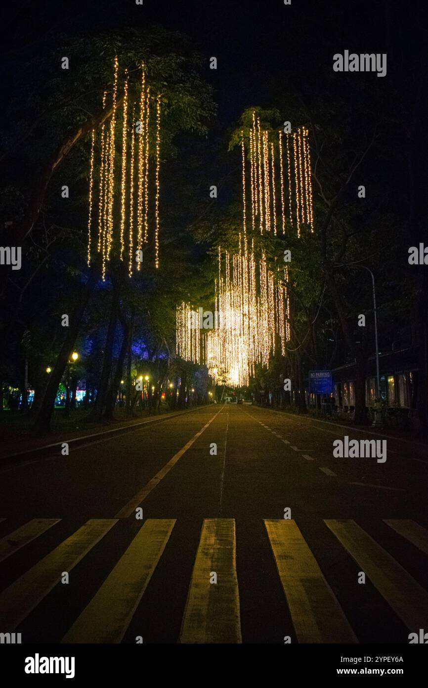 Christmas lights in the city streets. Manila, Philippines Stock Photo ...