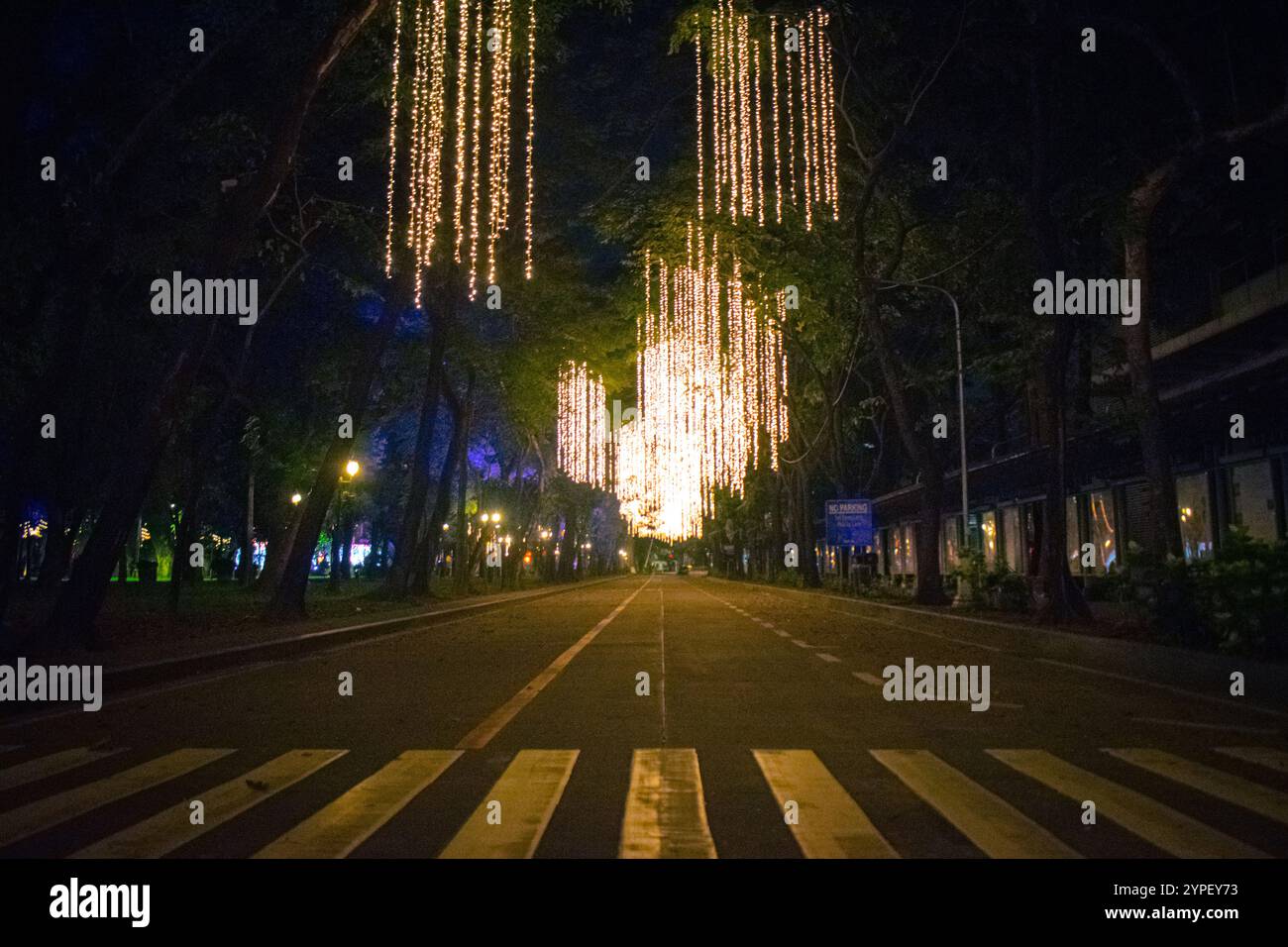 Christmas lights in the city streets. Manila, Philippines Stock Photo ...