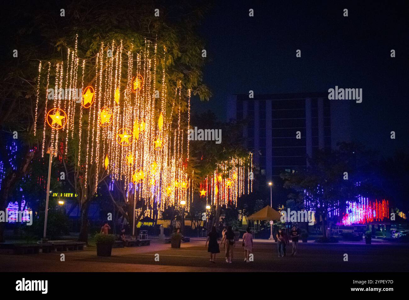 Christmas lights in the city streets. Manila, Philippines Stock Photo ...
