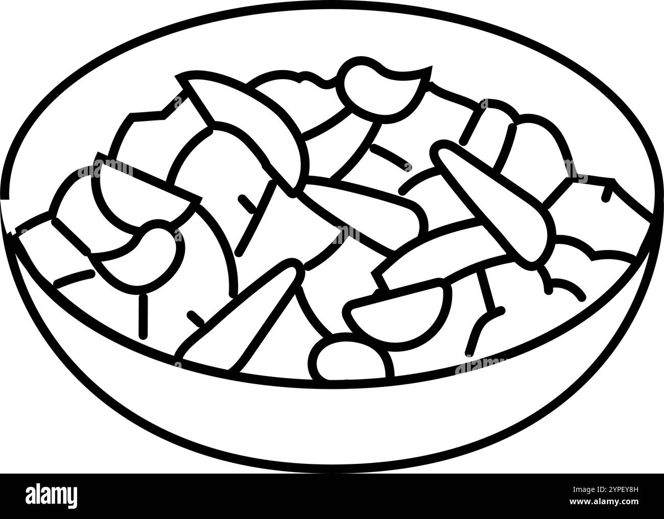 veggie stir fry vegan food line icon vector illustration Stock Vector ...