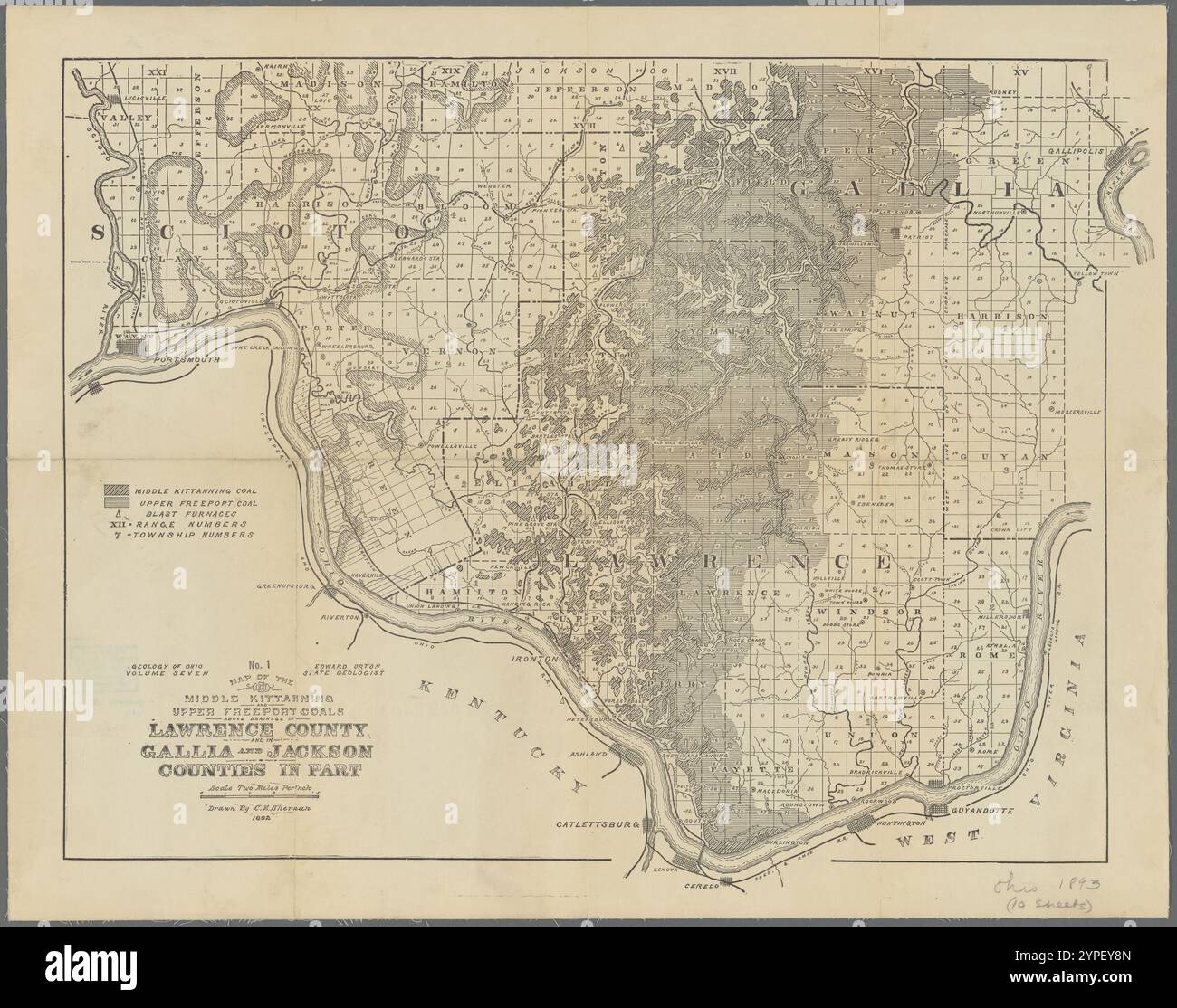 Geology of Ohio, vol. VII, Maps showing outcrop boundaries of principal ...