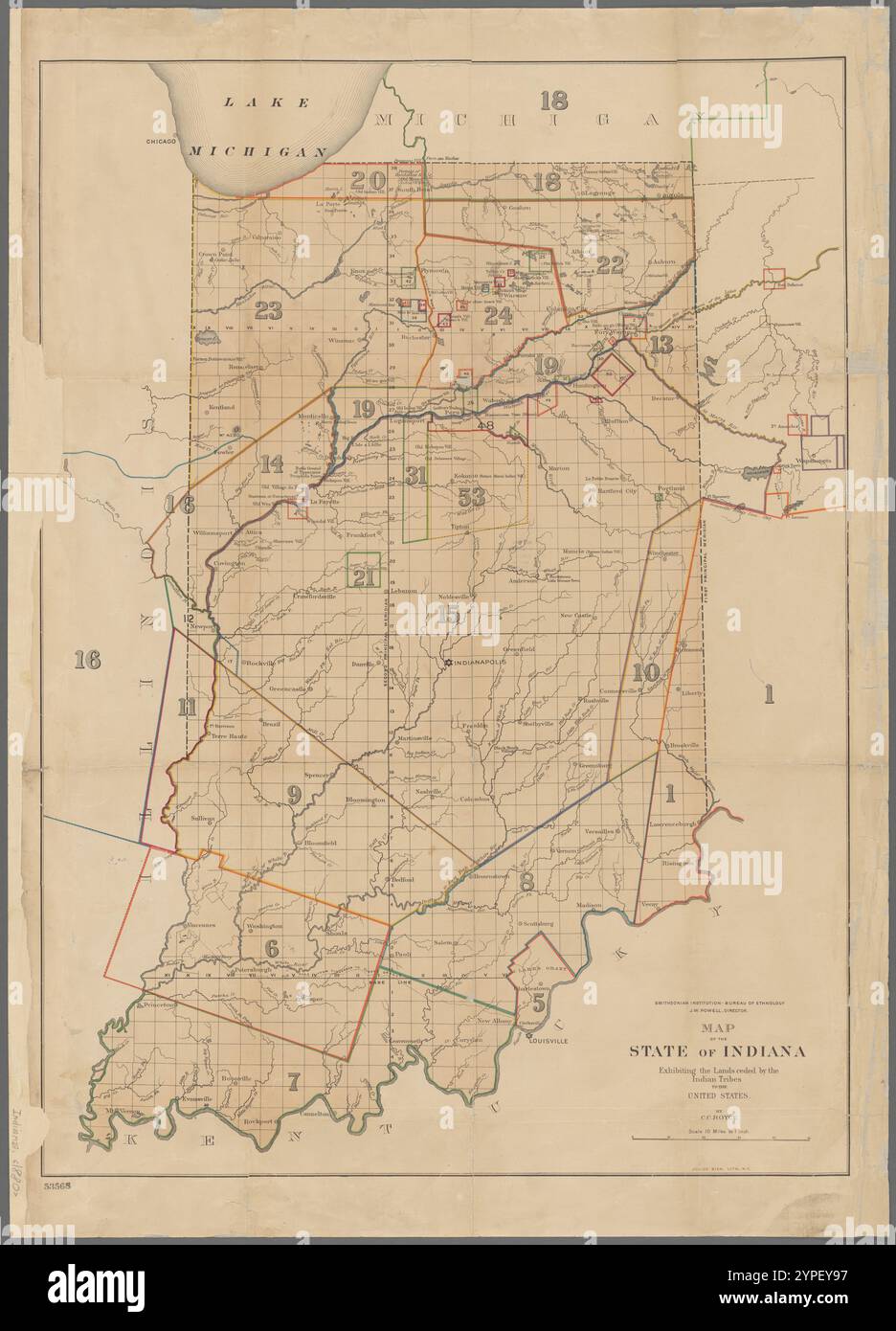 Map of the State of Indiana : exhibiting the lands ceded by the Indian ...