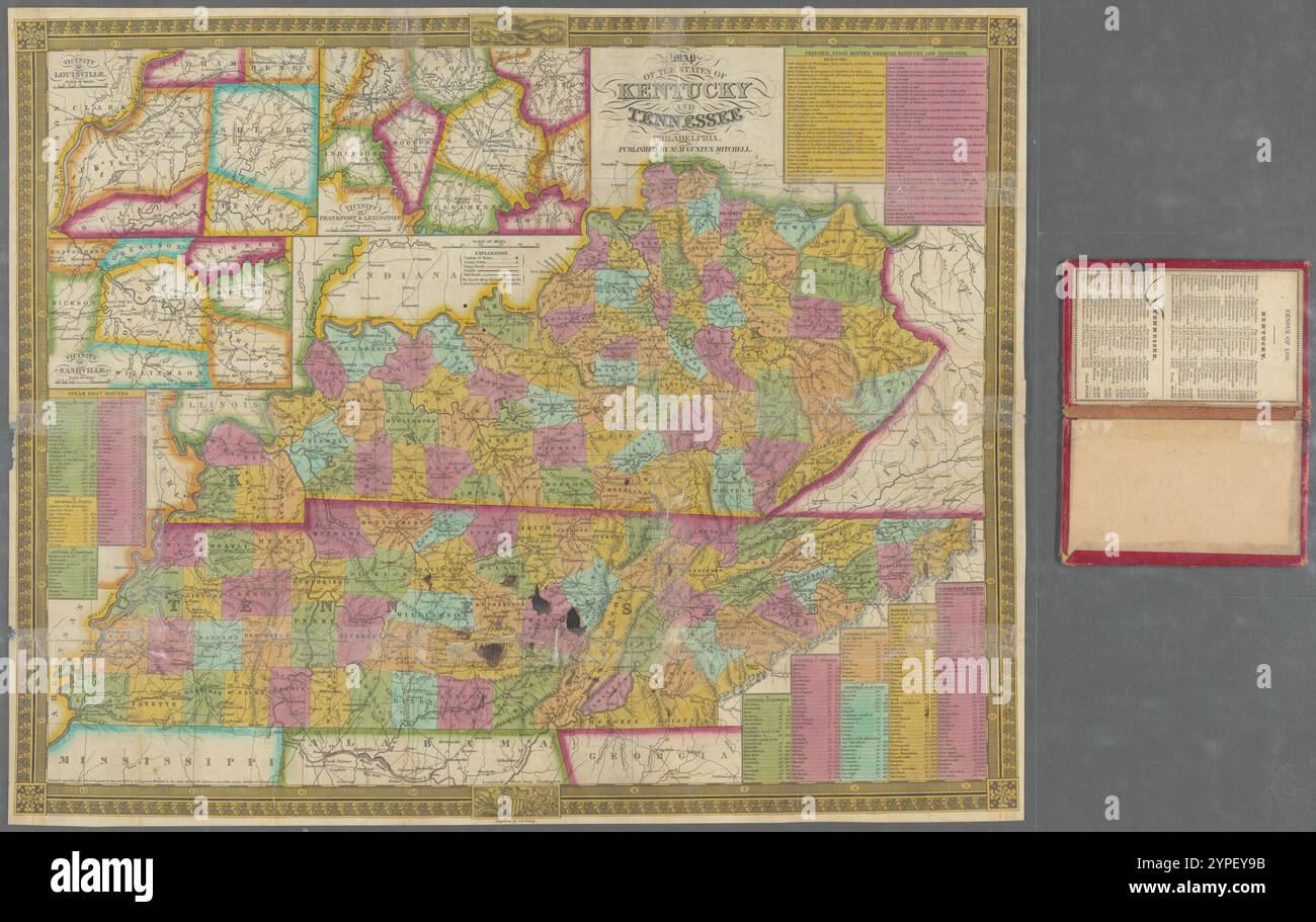 Map of the states of Kentucky and Tennessee 1835 by Young, J. H. (James ...
