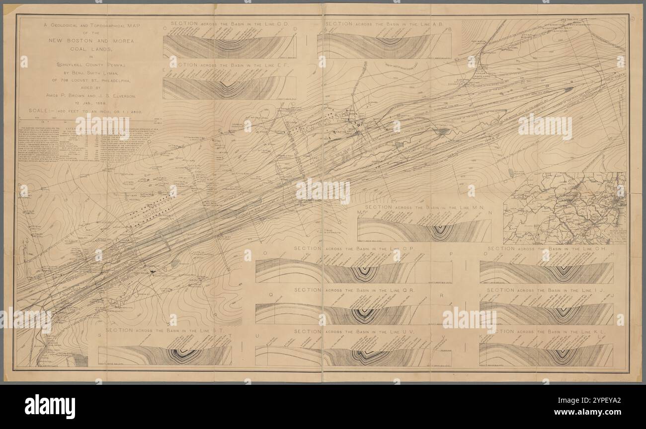Schuylkill map hi-res stock photography and images - Alamy