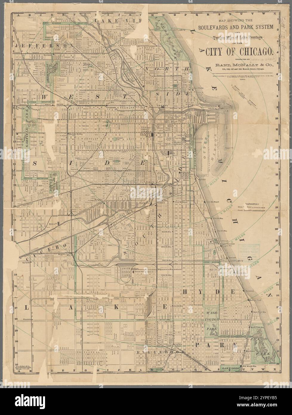 Chicago railroad map hi-res stock photography and images - Alamy