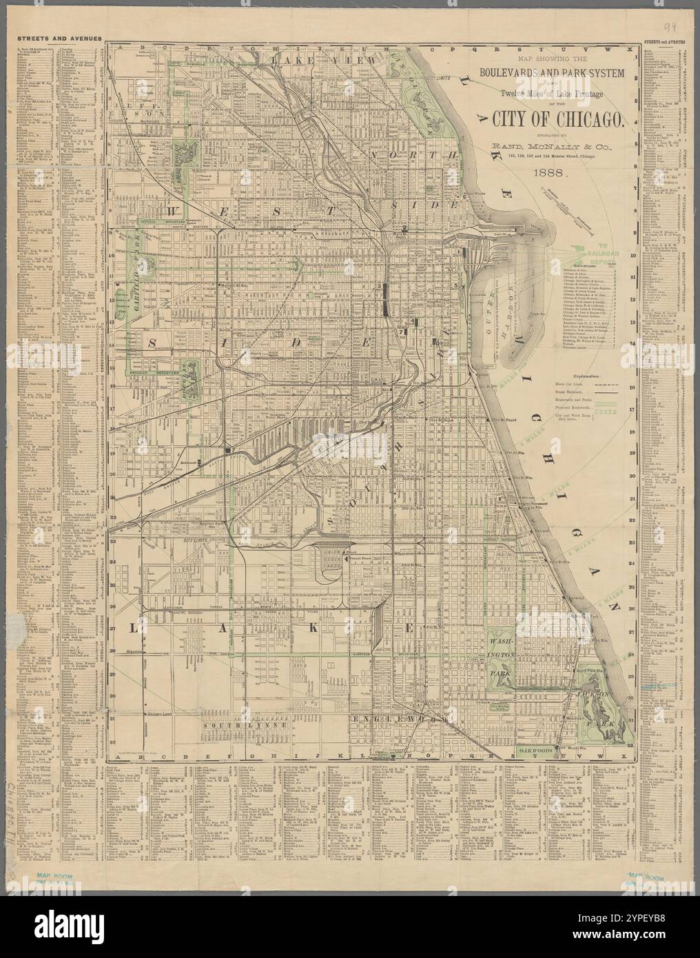 Chicago parks map hi-res stock photography and images - Alamy