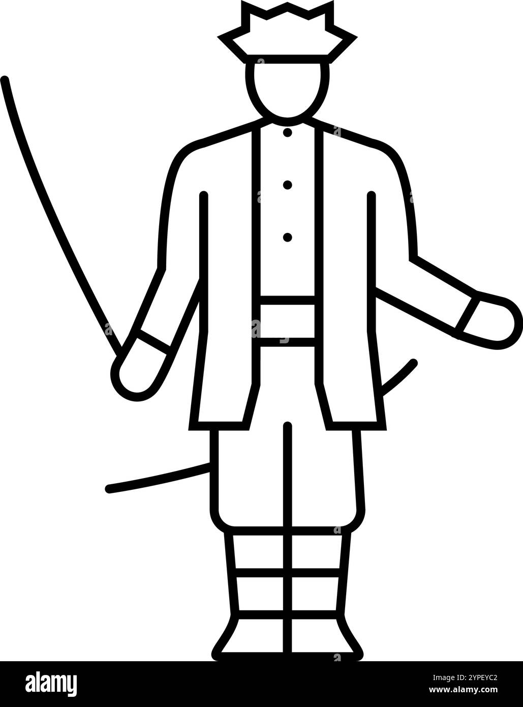 anime cosplay male line icon vector illustration Stock Vector Image ...