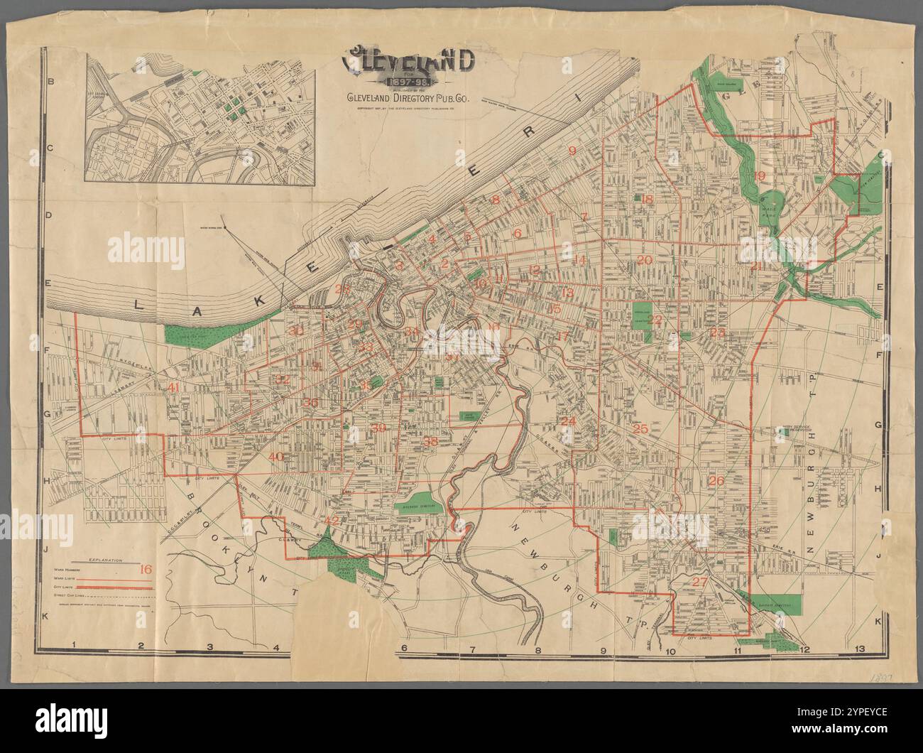 Map of the city of Cleveland for 1897-98 1897 by Cleveland Directory Co ...