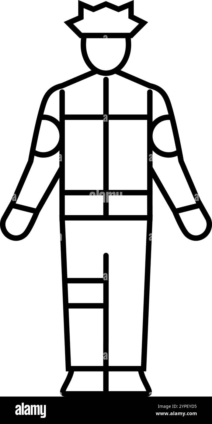 manga cosplay male line icon vector illustration Stock Vector Image ...