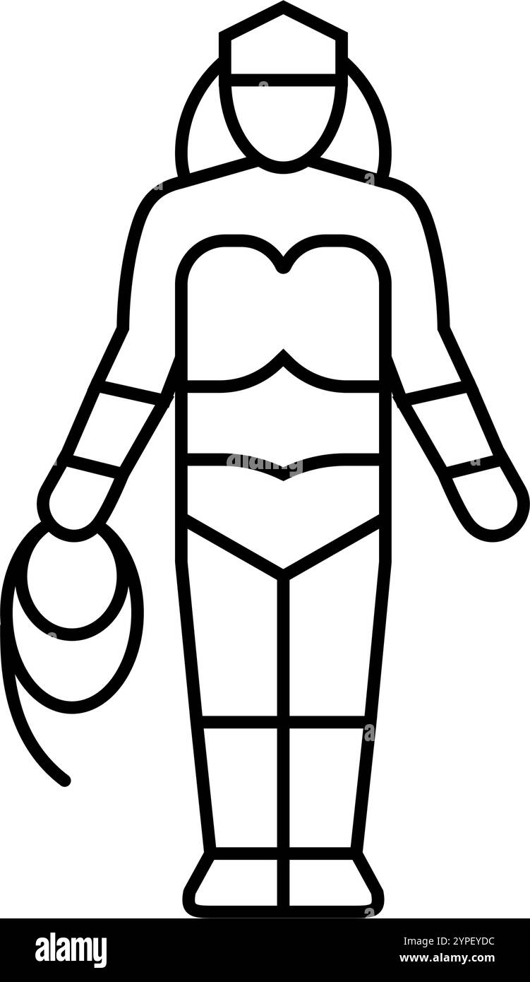 comic book cosplay female line icon vector illustration Stock Vector ...