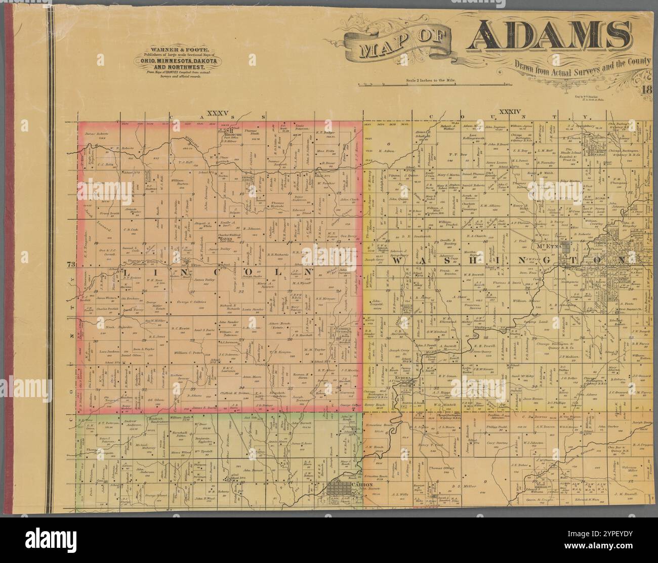 Adams iowa map hi-res stock photography and images - Alamy