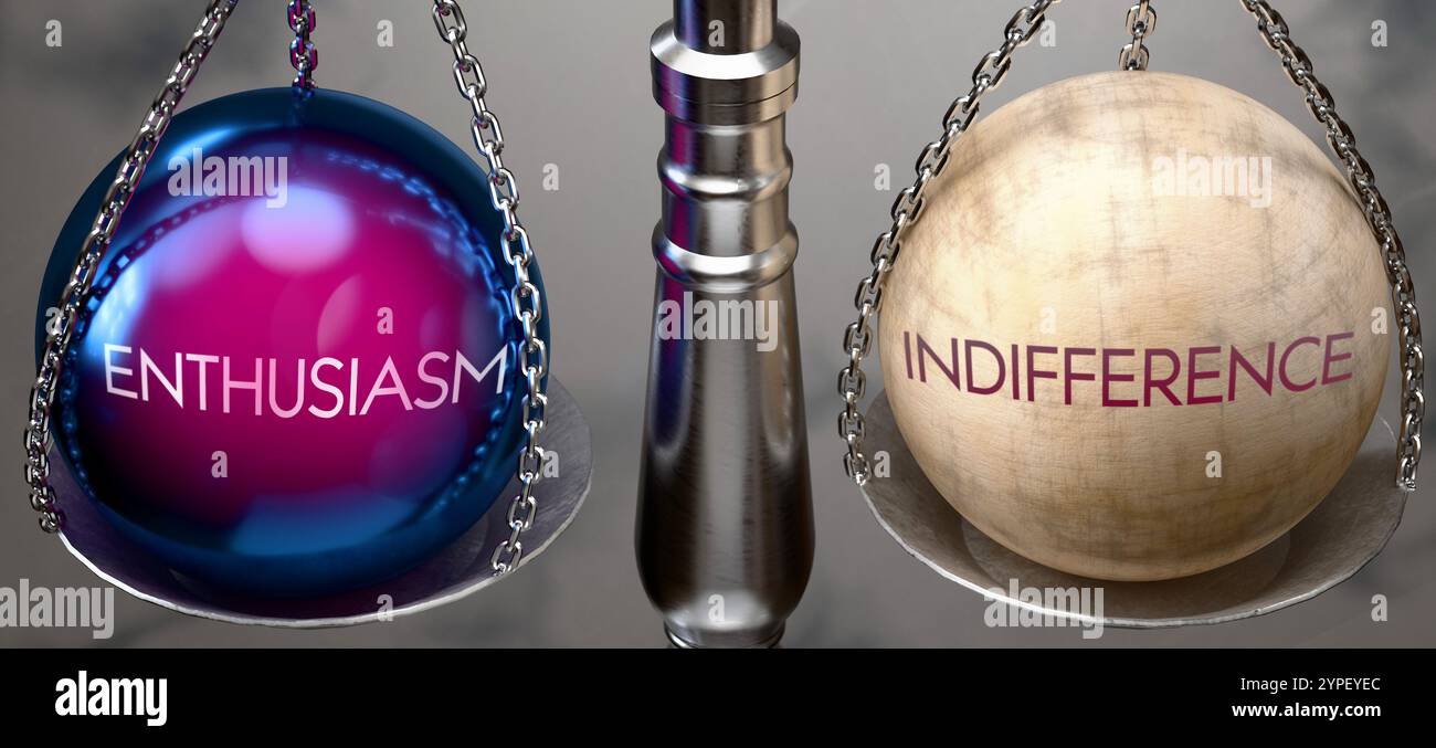 Enthusiasm or indifference weighing two choices hi-res stock ...