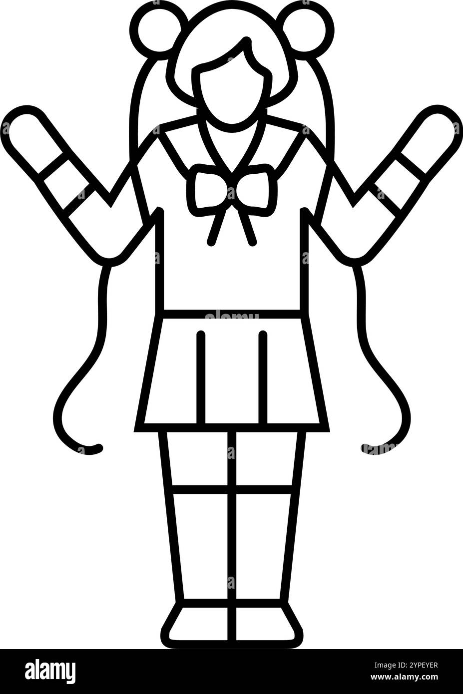 manga cosplay female line icon vector illustration Stock Vector Image ...