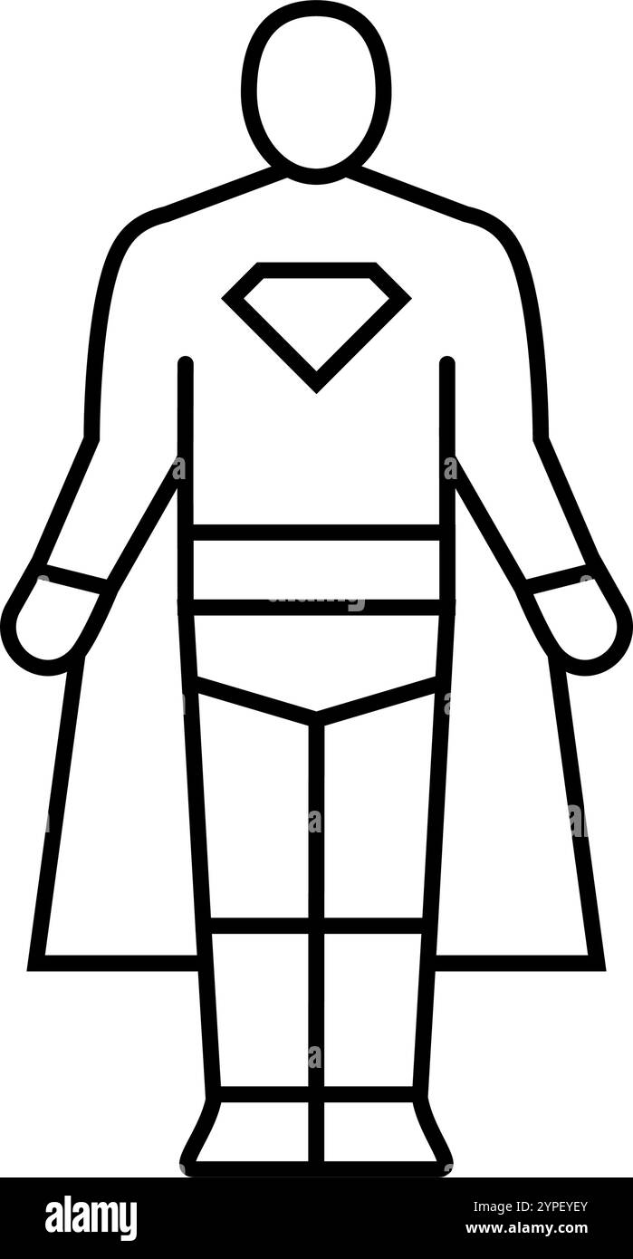 comic book cosplay male line icon vector illustration Stock Vector ...