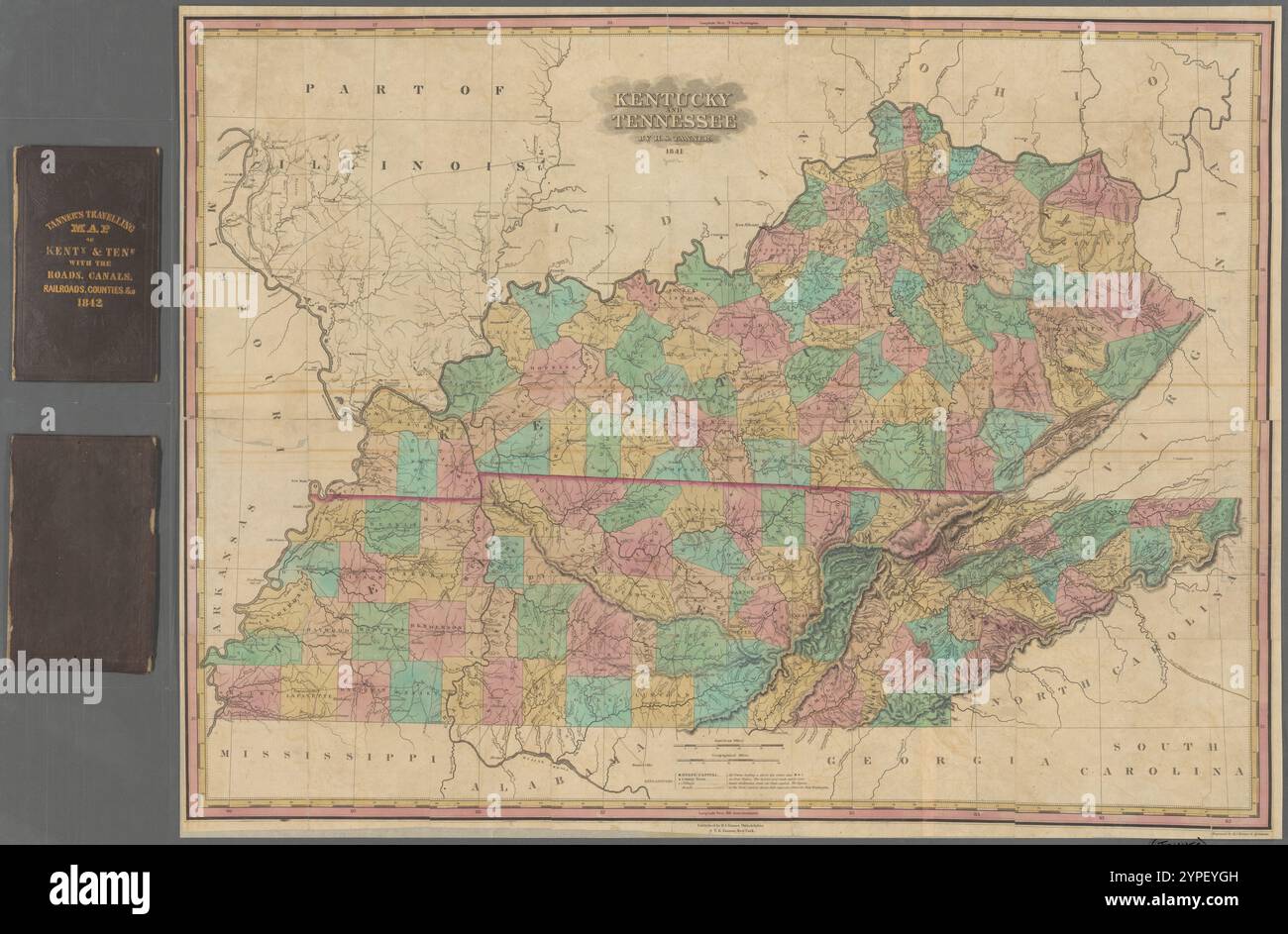 Kentucky and Tennessee 1842 by Tanner, Henry Schenck, 1786-1858 Stock ...