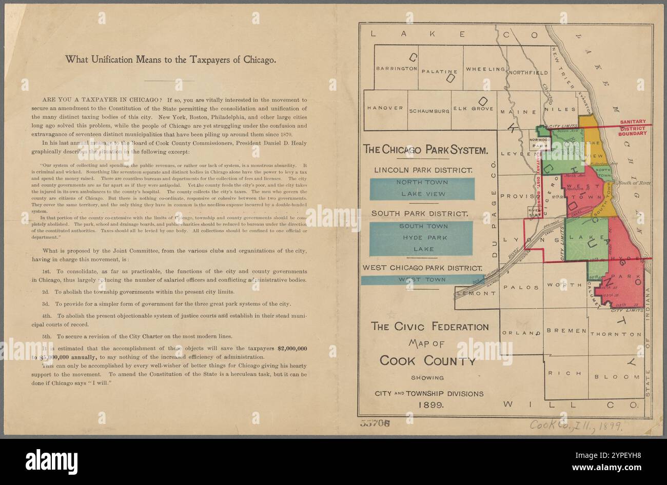 The Civic Federation map of Cook County : showing city and township ...