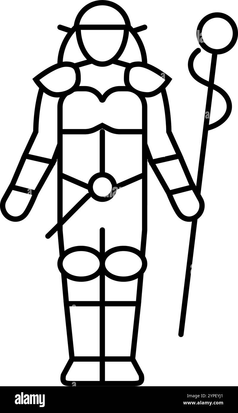 fantasy cosplay female line icon vector illustration Stock Vector Image ...