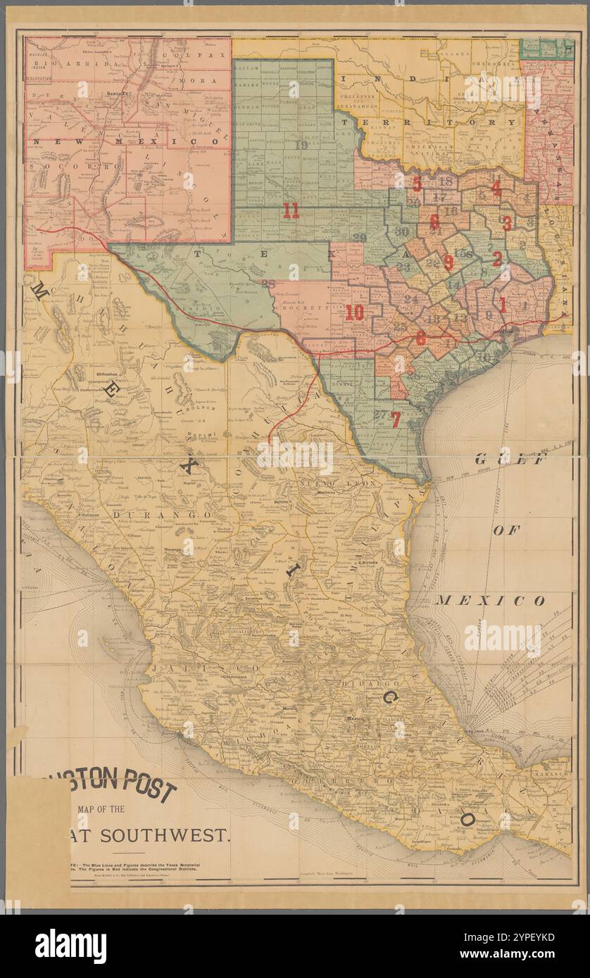 Houston post map hi-res stock photography and images - Alamy