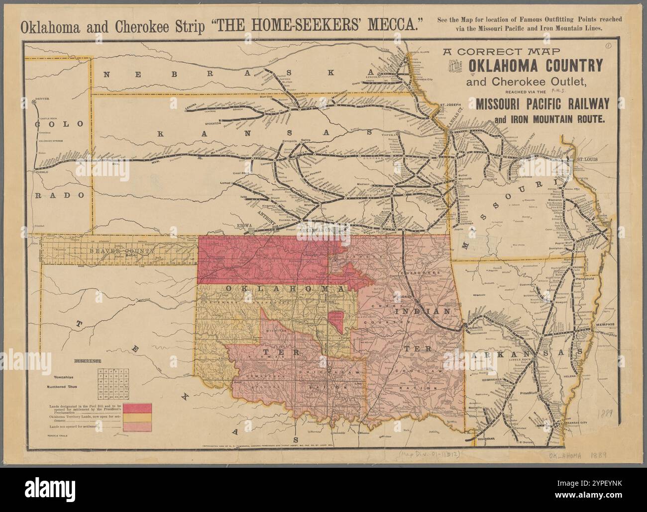 A correct map of the Oklahoma country and Cherokee outlet reached via ...
