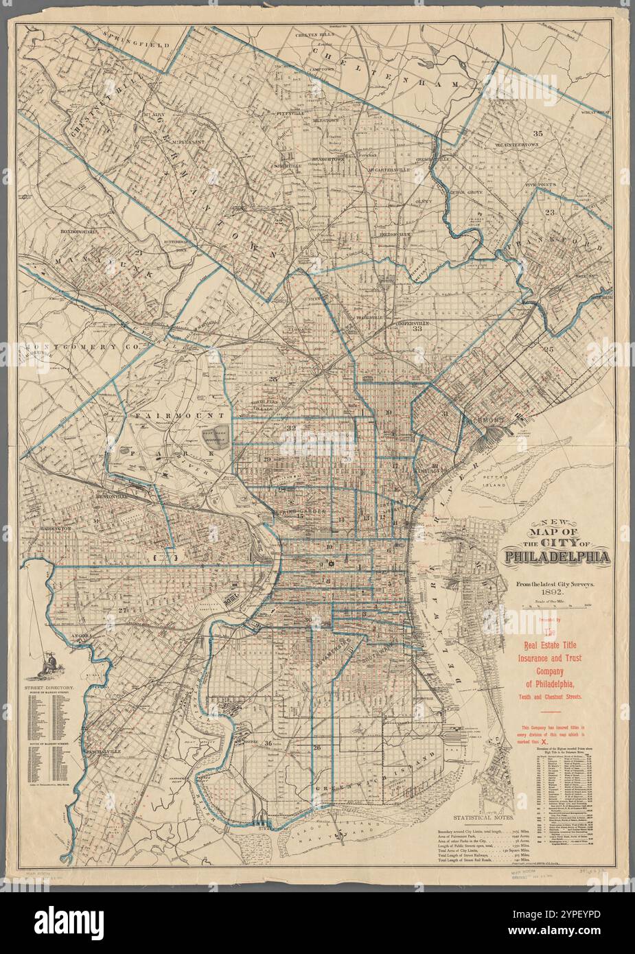 New map of the city of Philadelphia : from the latest city surveys ...