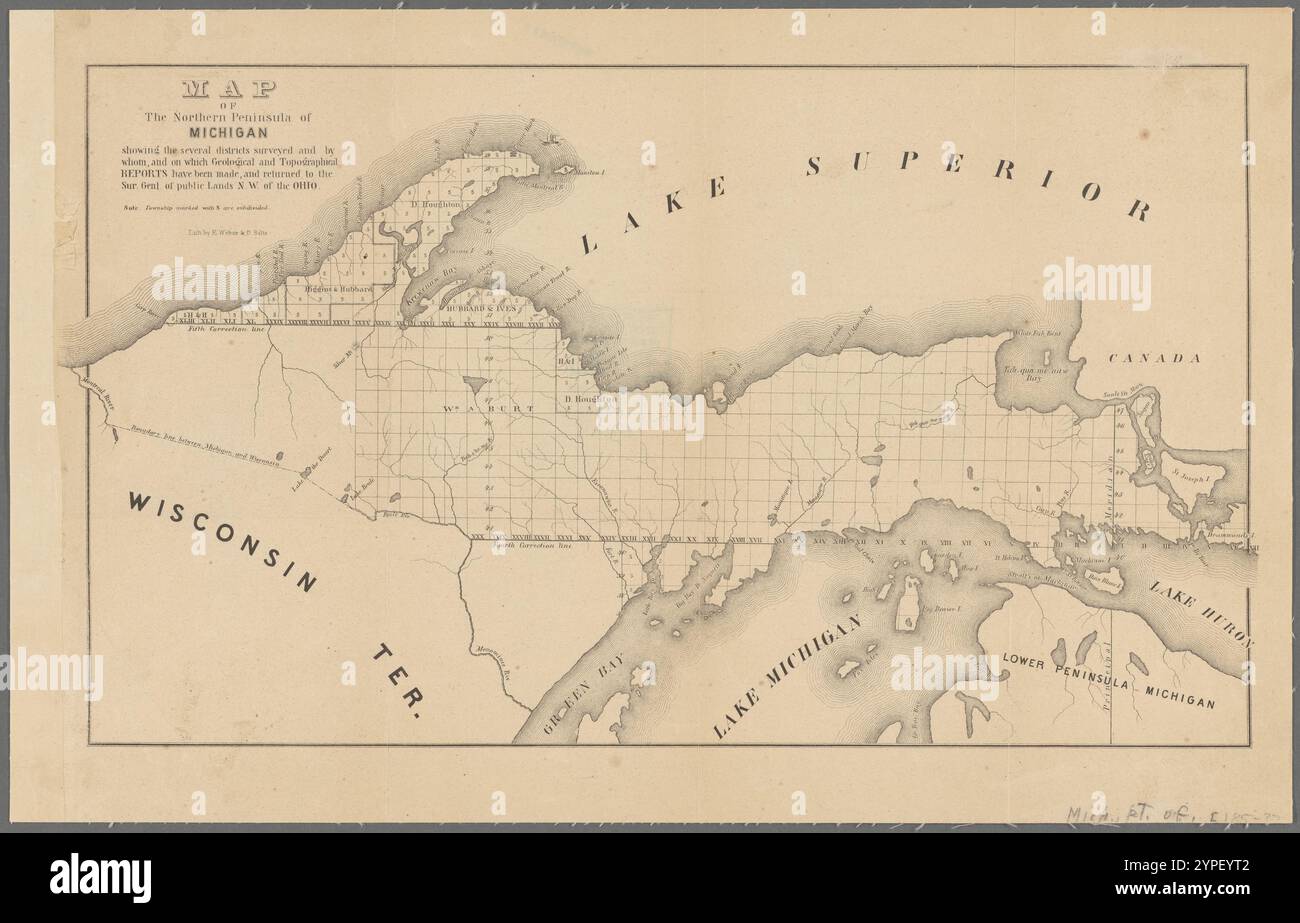 Map of upper peninsula hi-res stock photography and images - Alamy