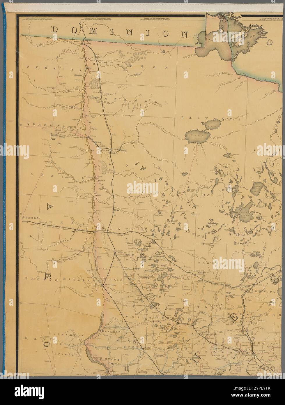 Post route map of the state of Minnesota, : with adjacent parts of Iowa ...