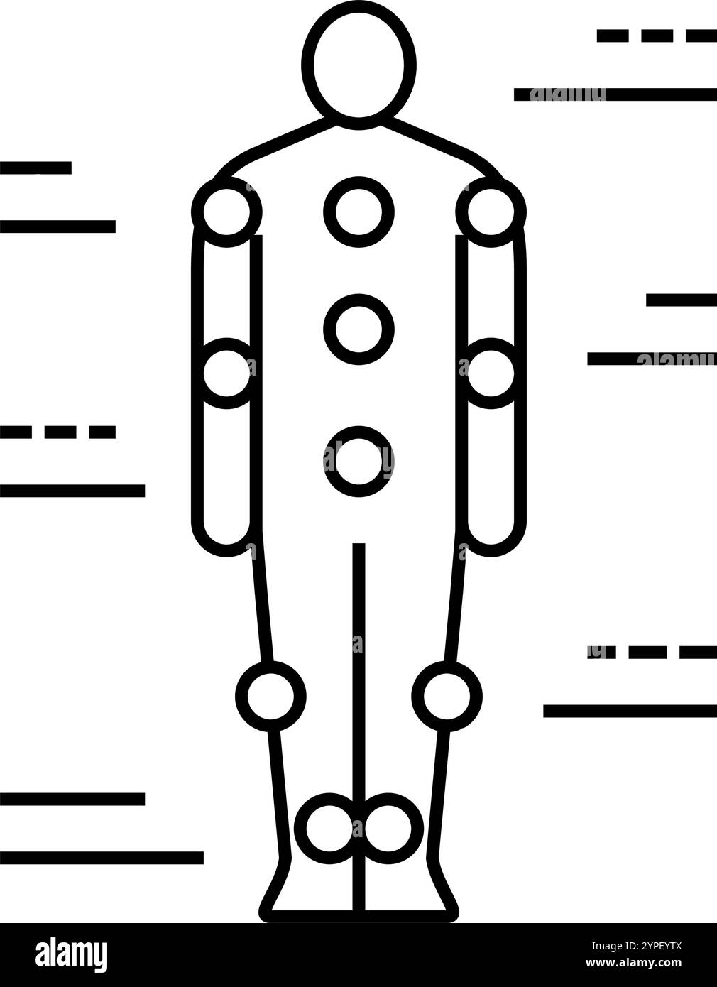 human body outline acupuncture line icon vector illustration Stock ...