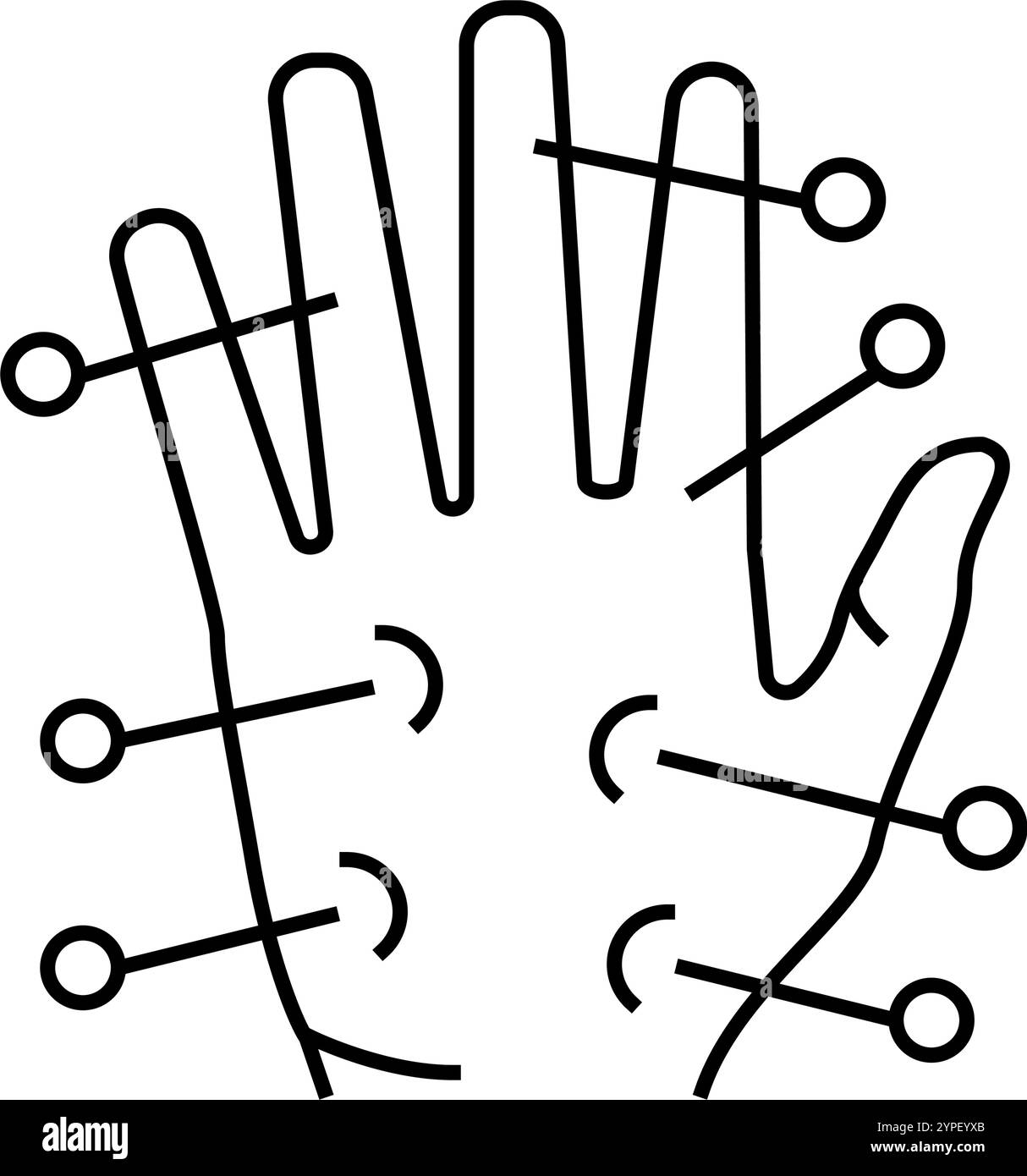 palm needles acupuncture line icon vector illustration Stock Vector ...