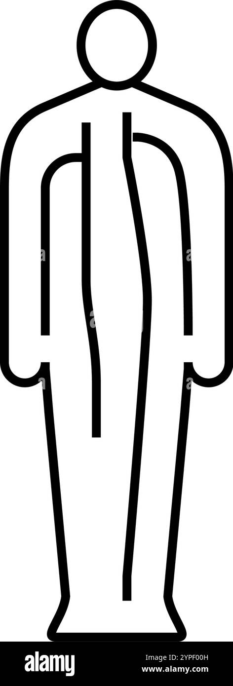 meridian pathways acupuncture line icon vector illustration Stock ...