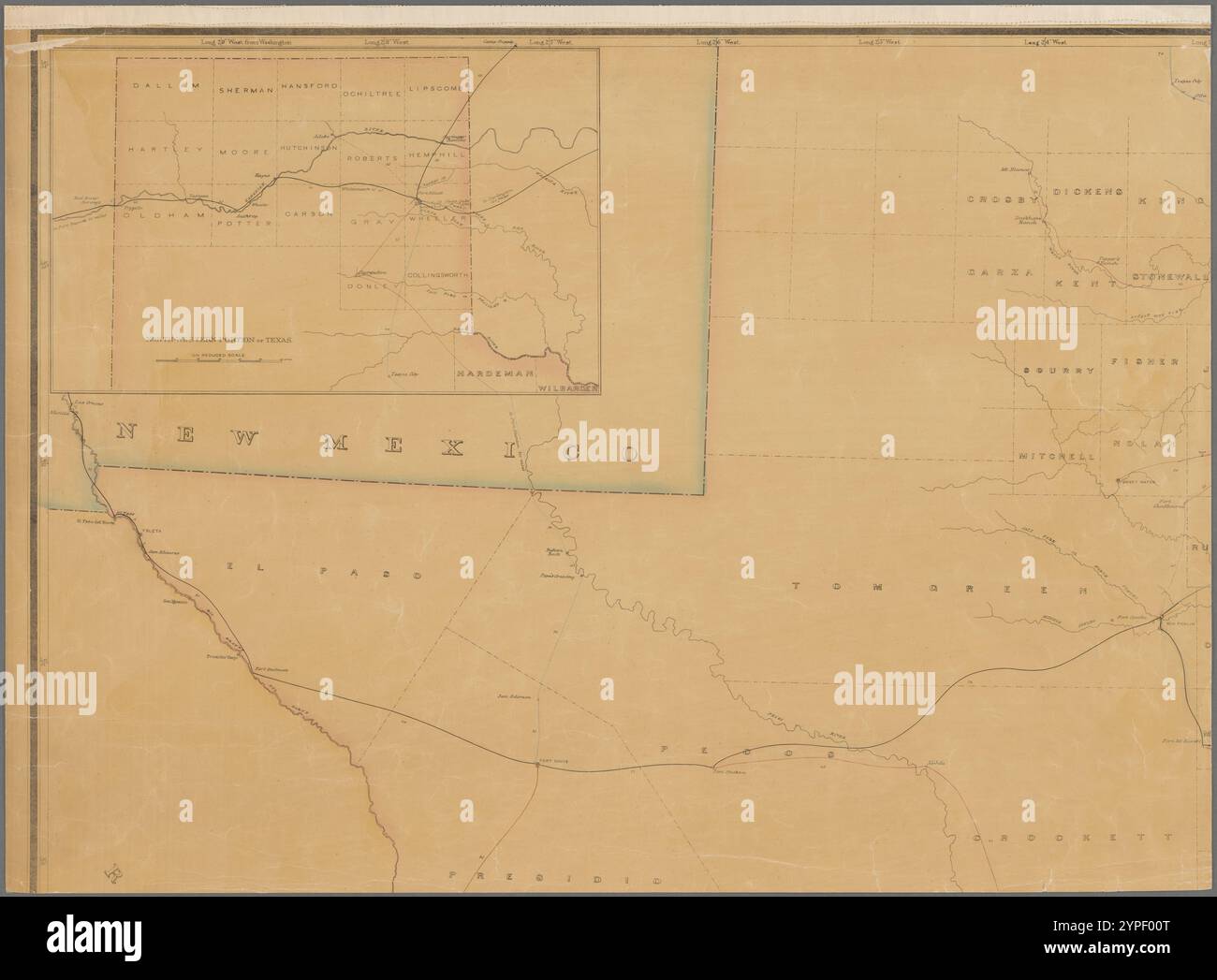 Post route map of the state of Texas, with adjacent parts of Louisiana ...