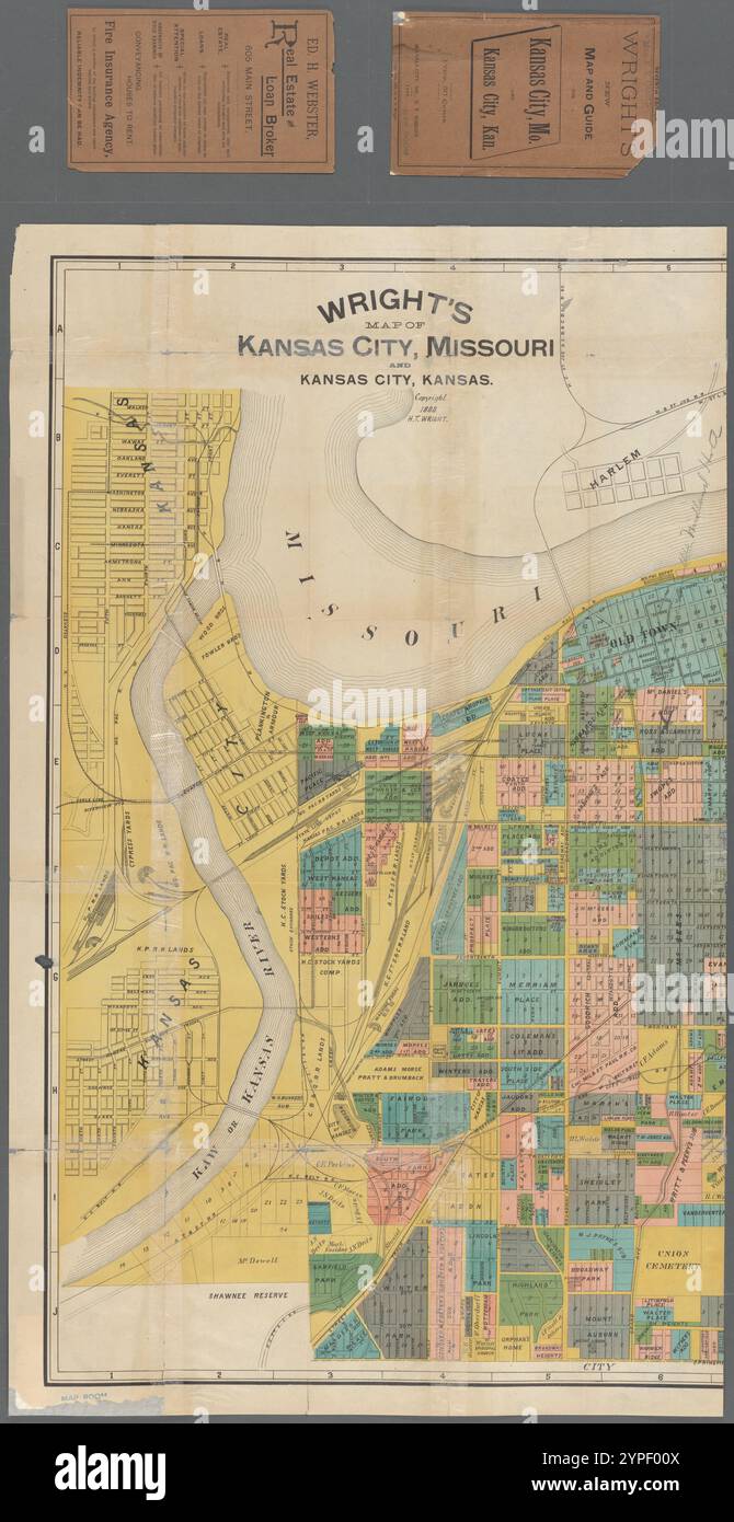 Wright's map of Kansas City, Missouri, and Kansas City, Kansas 1888 ...