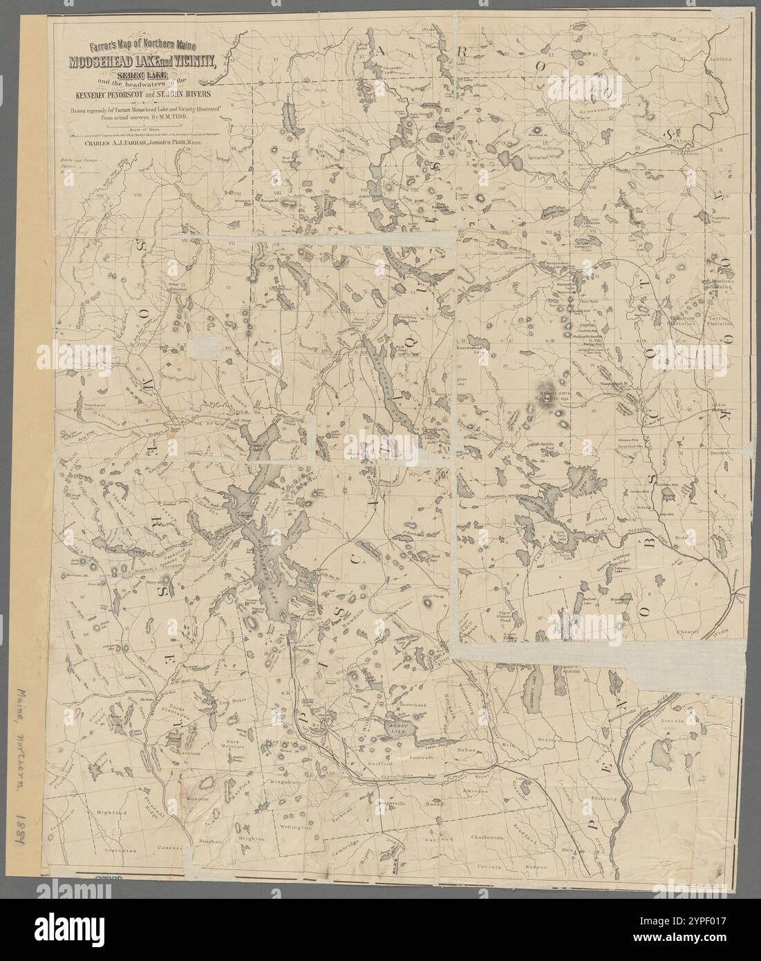 Farrar's map of northern Maine Moosehead Lake and vicinity: Sebec Lake ...
