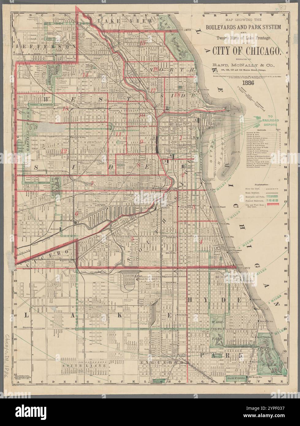 Chicago parks map hi-res stock photography and images - Alamy