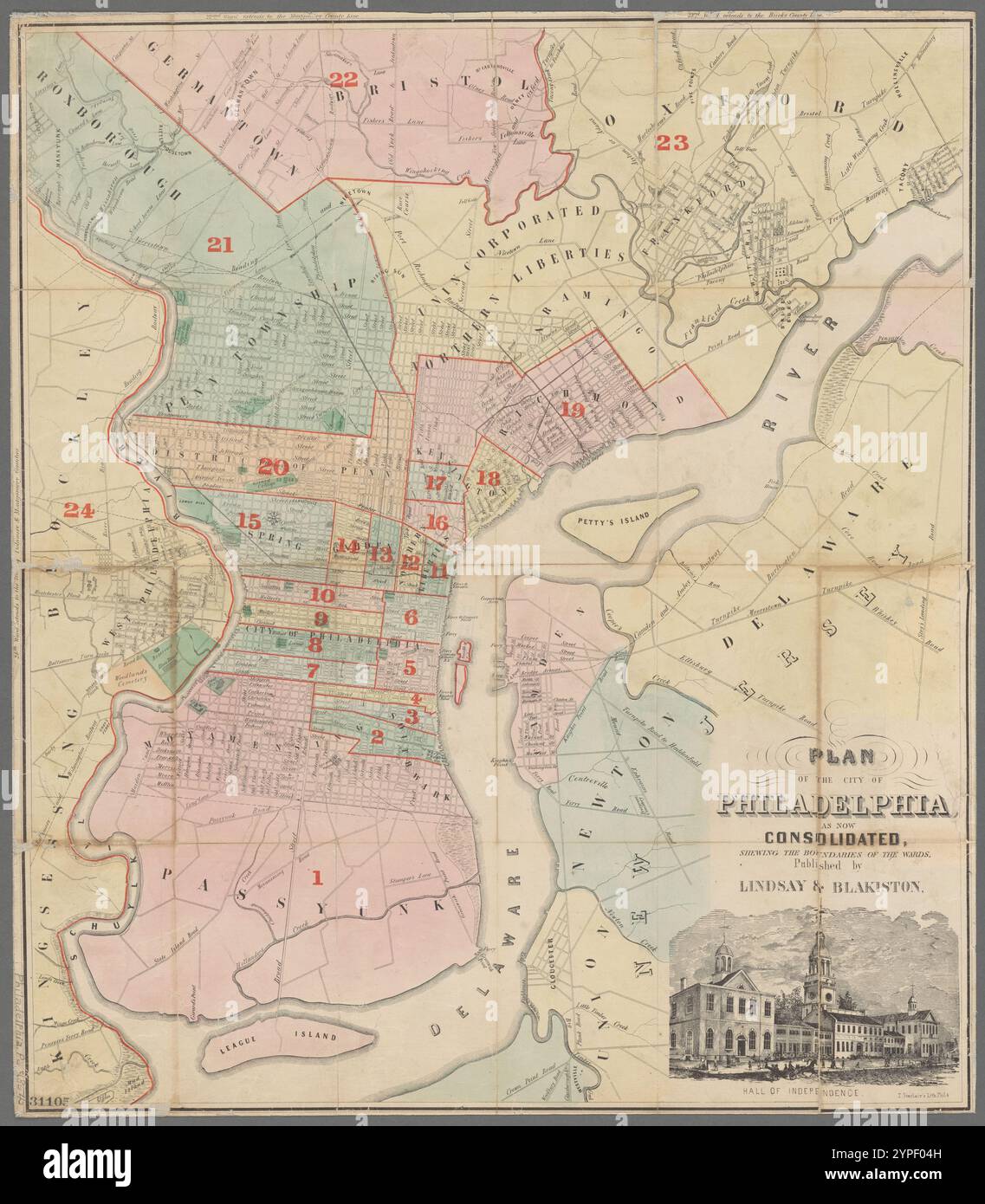 Plan of the city of Philadelphia, as now consolidated : shewing the ...