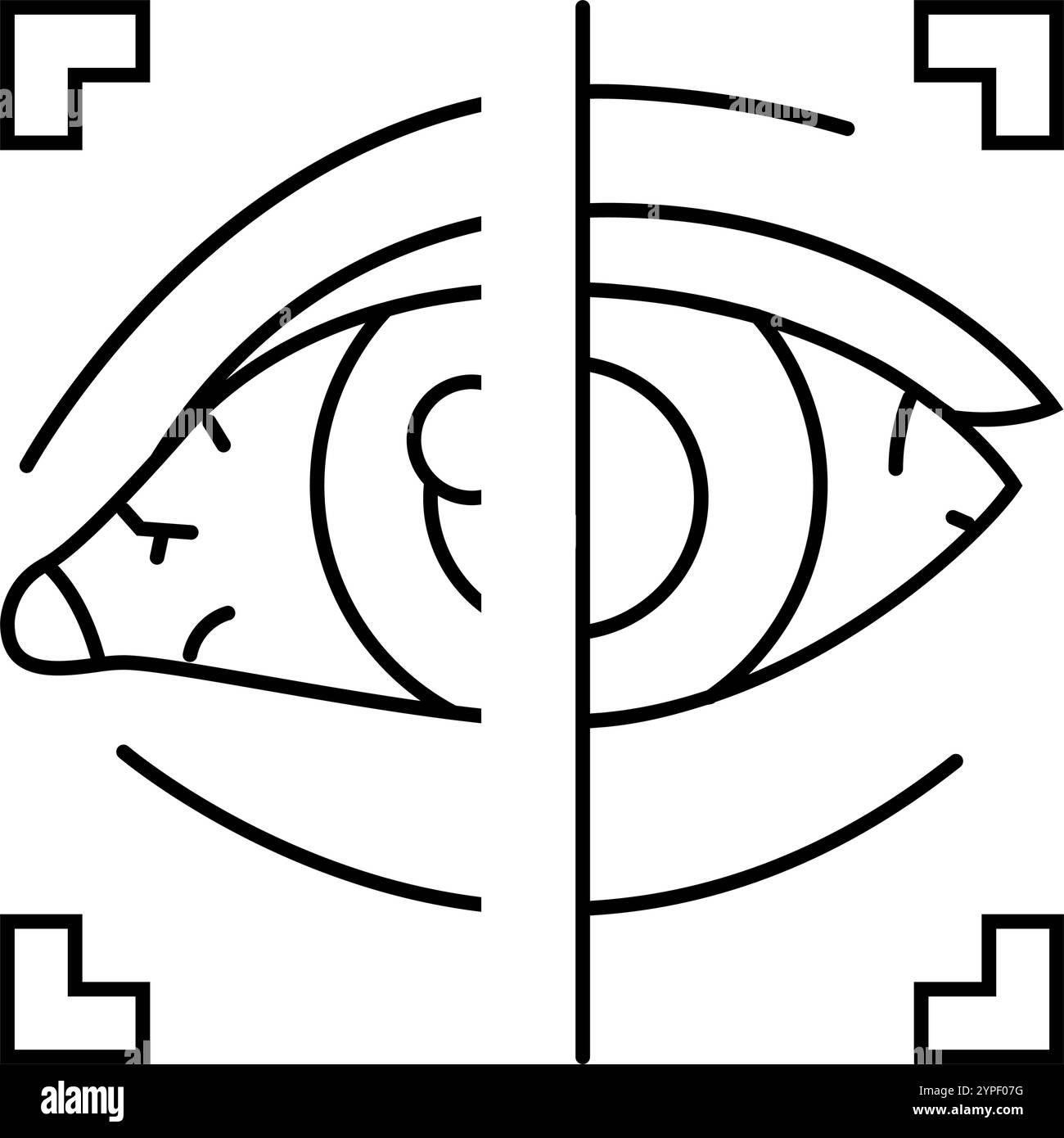 retina scan biometric line icon vector illustration Stock Vector Image ...