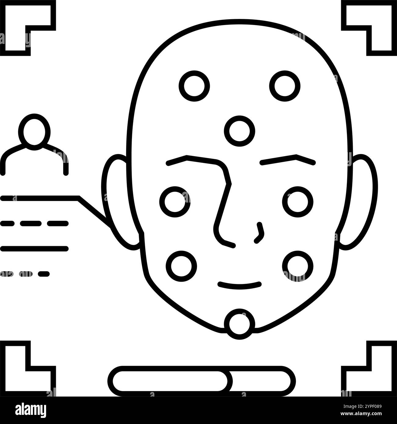facial recognition line icon vector illustration Stock Vector Image ...