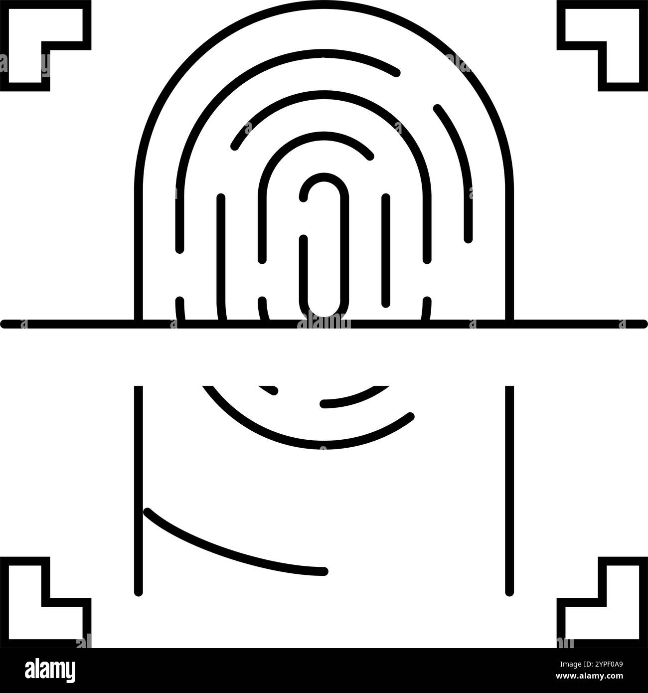fingerprint scan line icon vector illustration Stock Vector Image & Art - Alamy