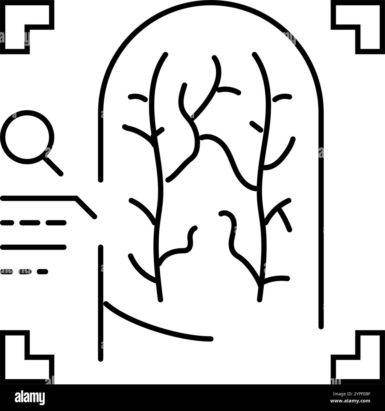 finger vein recognition line icon vector illustration Stock Vector ...