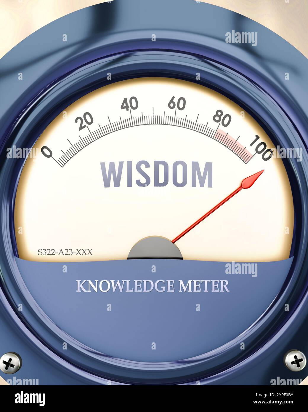 Wisdom and Knowledge Meter that is hitting a full scale, showing a very ...