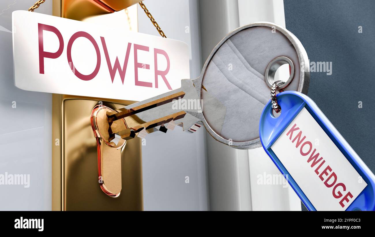 Knowledge leads to Power - it's a key to unlock power. A door key ...