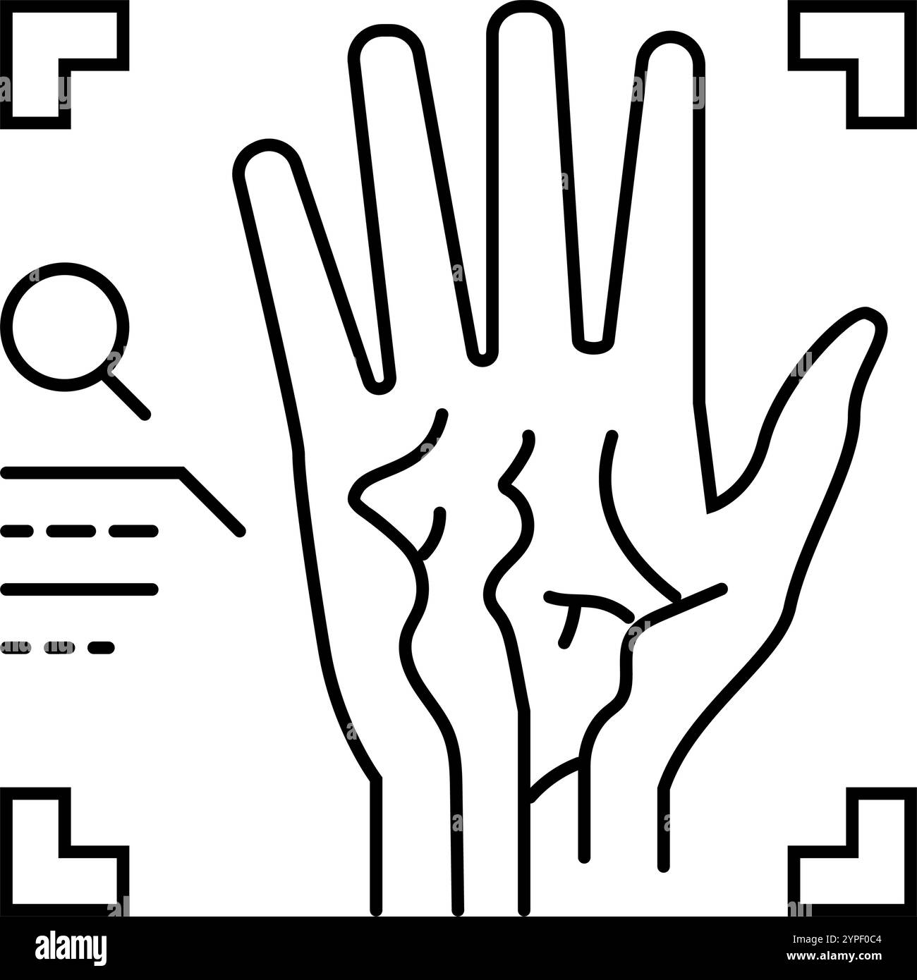 palm vein recognition line icon vector illustration Stock Vector Image ...