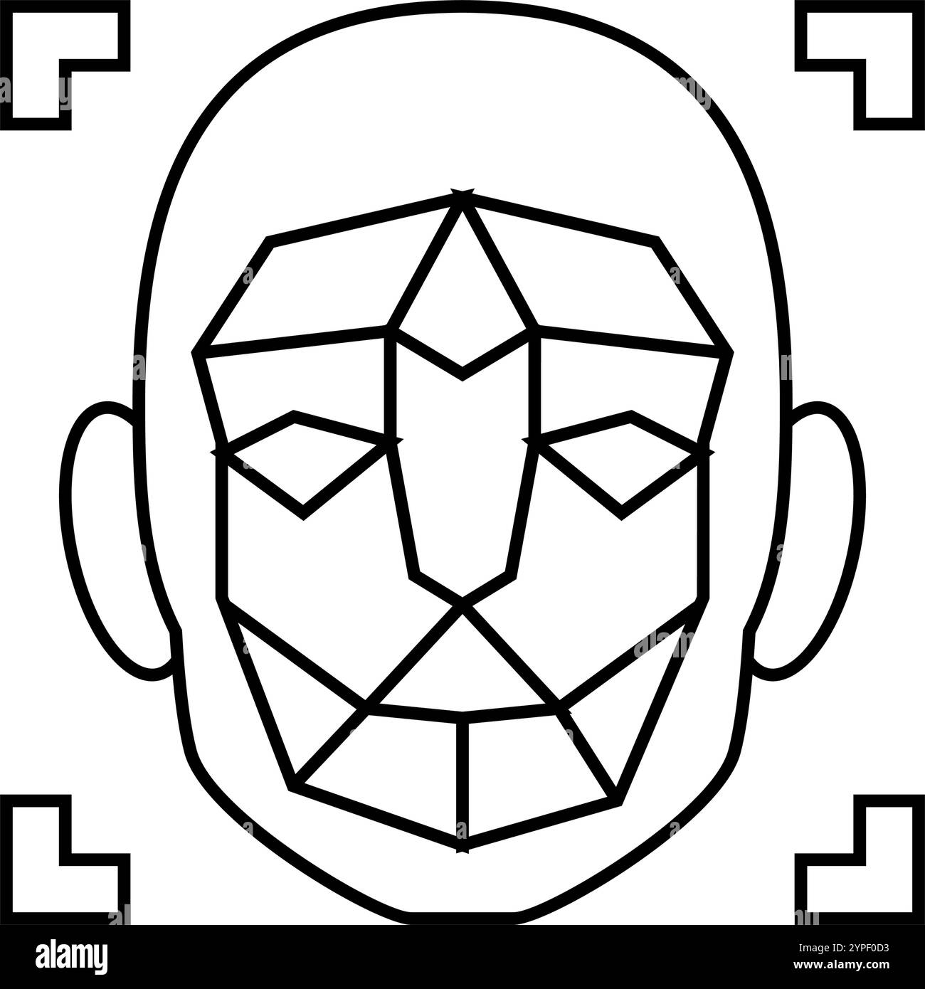 3d facial mapping line icon vector illustration Stock Vector Image ...