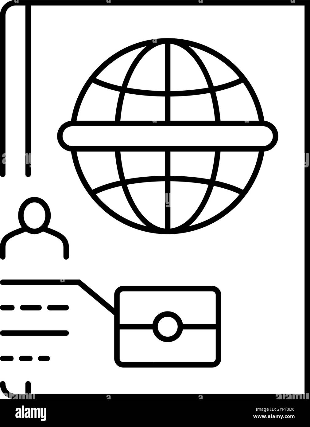 passport biometric line icon vector illustration Stock Vector Image ...